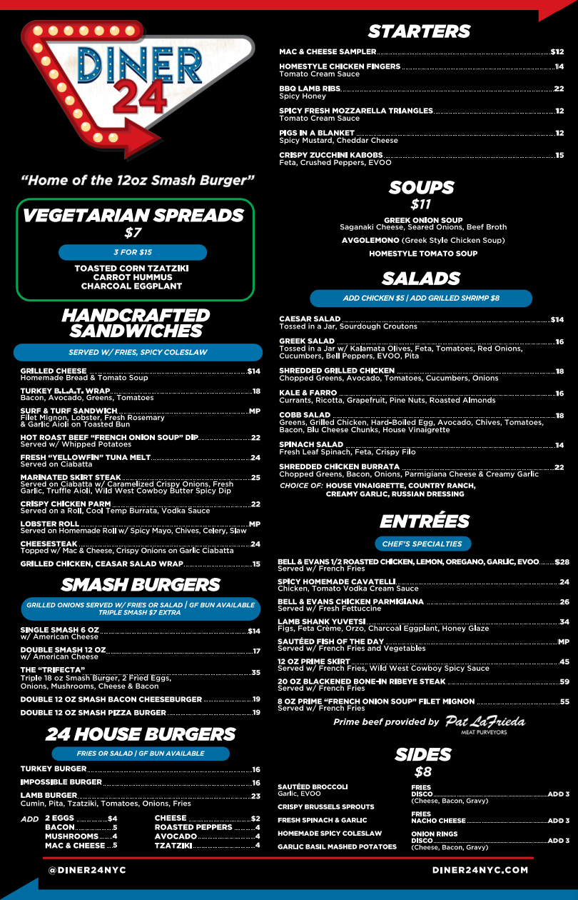 Main Menu Diner 24 NYC Main Menu Diner 24 NYC
