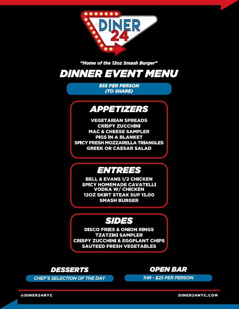 Event Menu Diner 24 NYC 24 Hour Diner In NYC Event Menu Diner 24 NYC 24 Hour Diner In NYC
