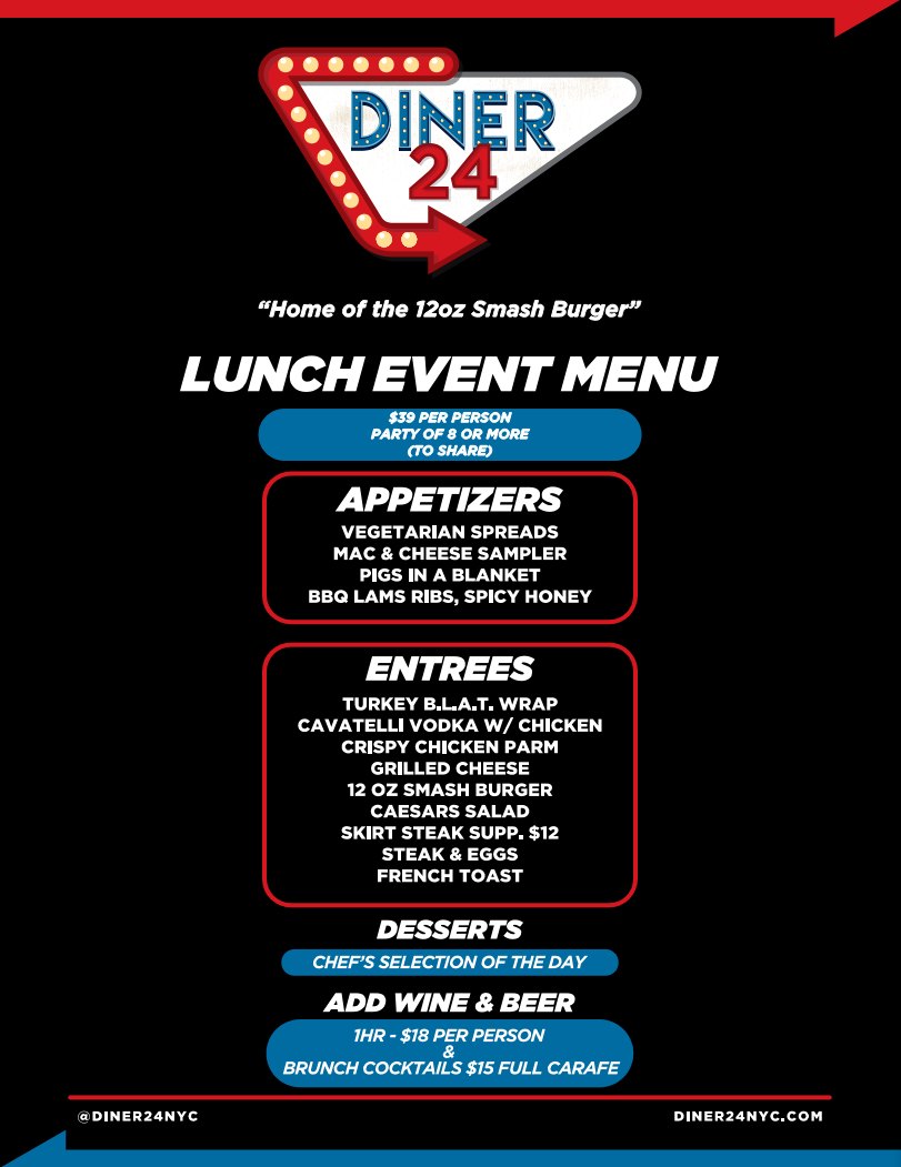 Event Menu Diner 24 NYC 24 Hour Diner In NYC Event Menu Diner 24 NYC 24 Hour Diner In NYC